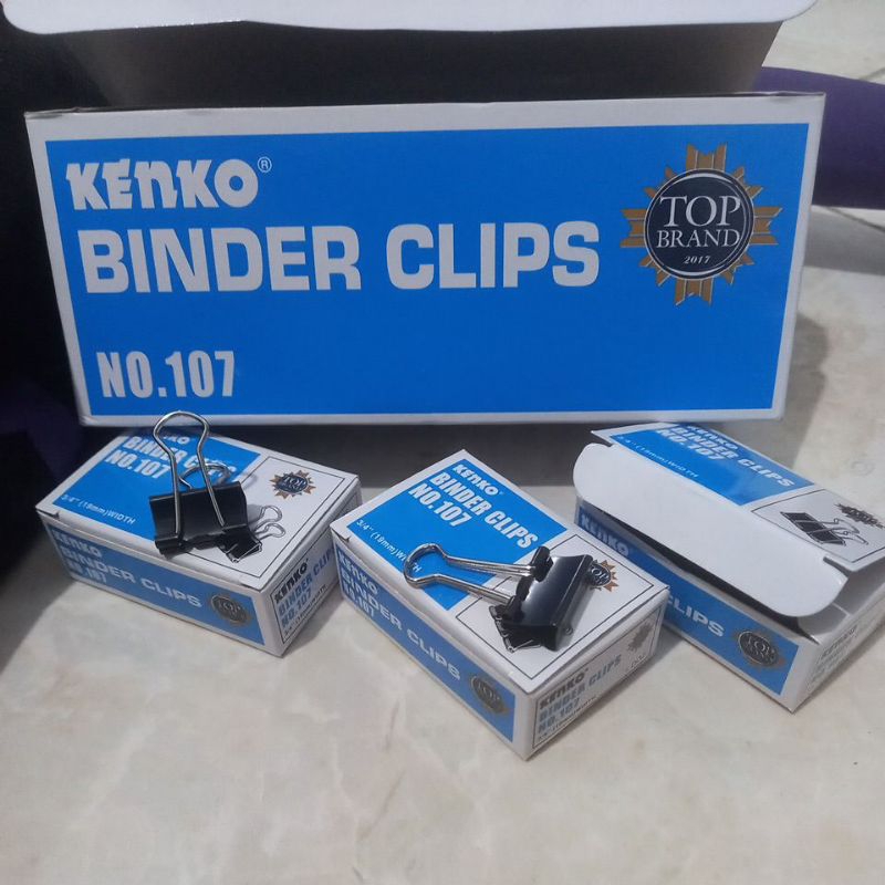 Jual Binder Clips KENKO No 107 , Clip paper , Penjempit Kertas | Shopee ...