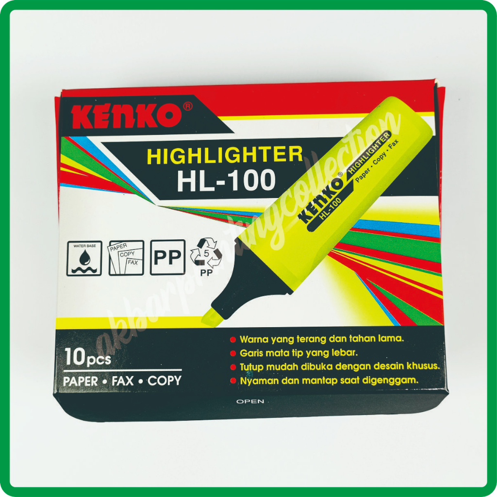 Jual KENKO Stabilo Highlighter Berwarna HL 100 Spidol Penanda Warna ...