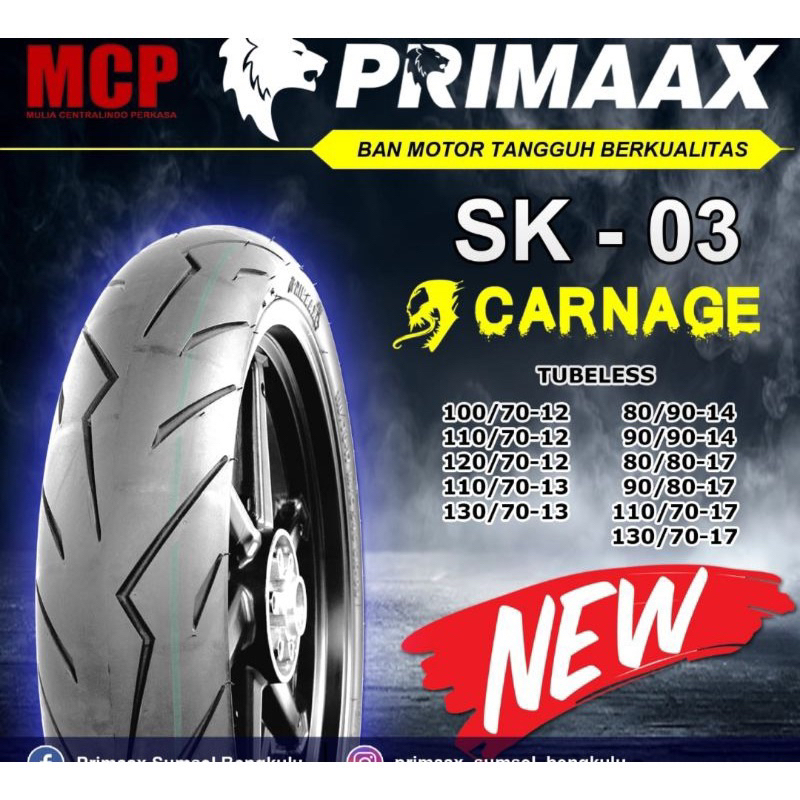 Jual ban PRIMAX PRIMAAX sk-03 tubeless model pireli sport ring 14 ring 17 | Shopee Indonesia