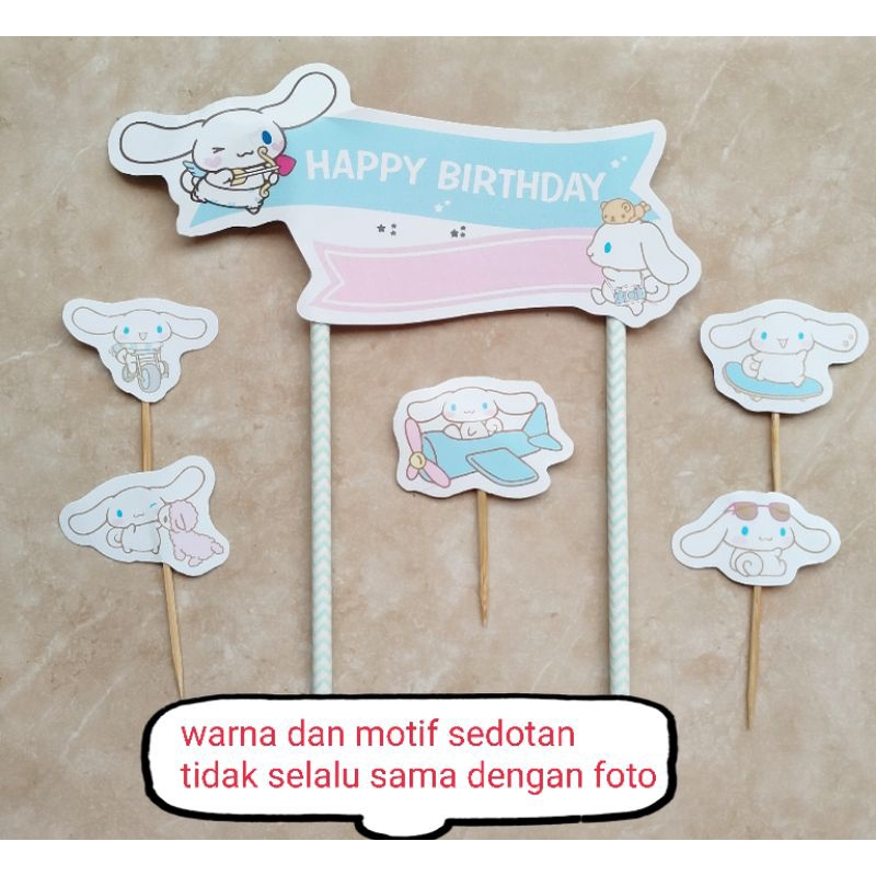 Jual satu set cake topper hiasan kue ulang tahun karakter Cinnamoroll ...