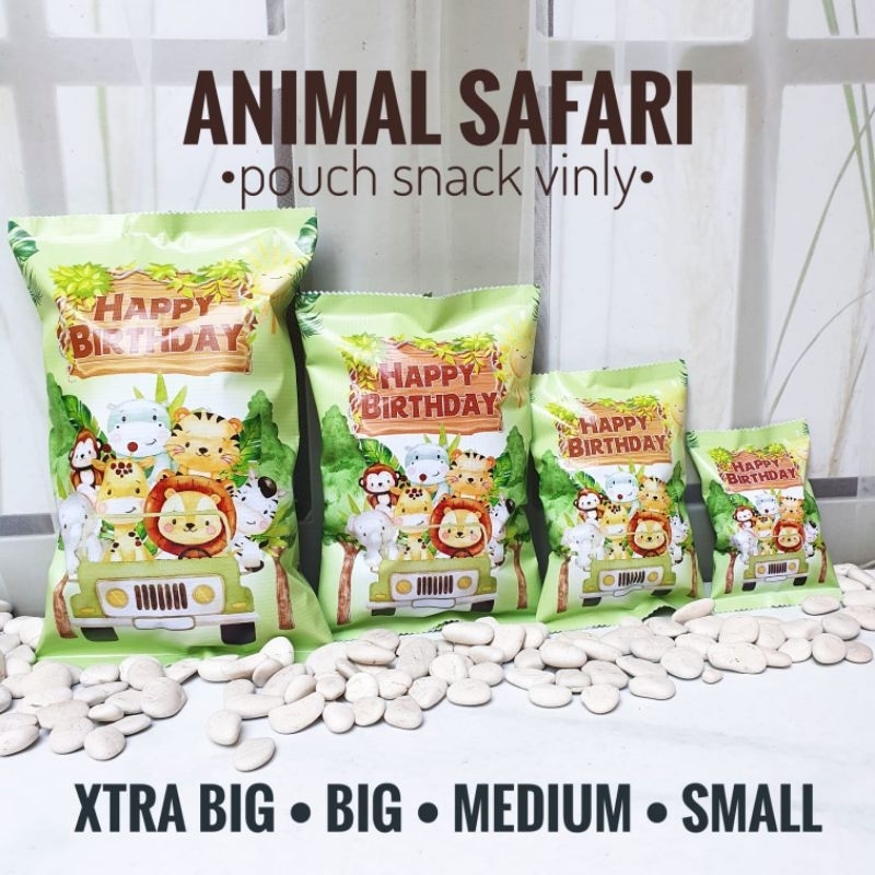 Jual Animal Safari Pouch Snack Vinyl Kemasan Snack Hampers Birthday ...