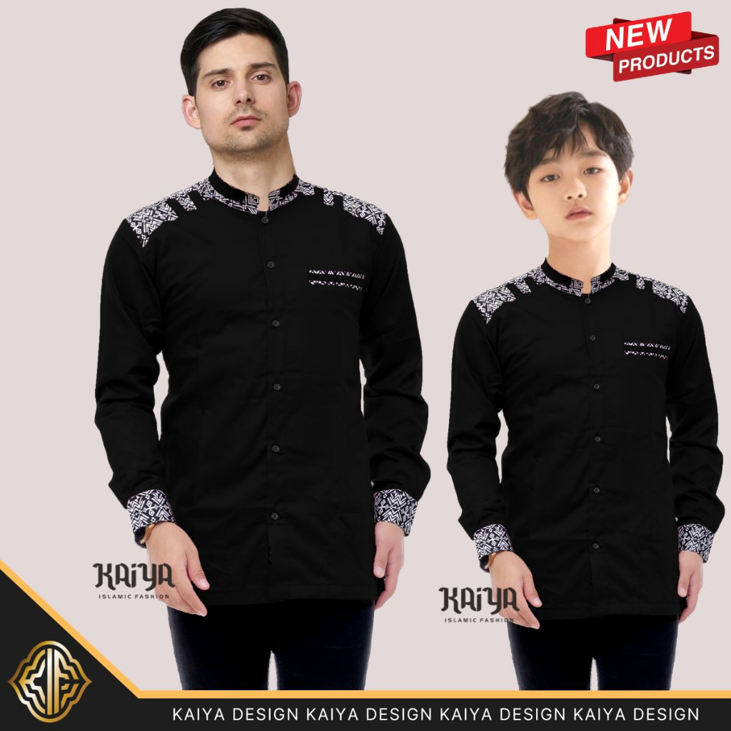 Jual Baju Koko Couple Ayah Dan Anak Lengan Panjang Motif simpel dan keren | Baju Koko Dewasa ...