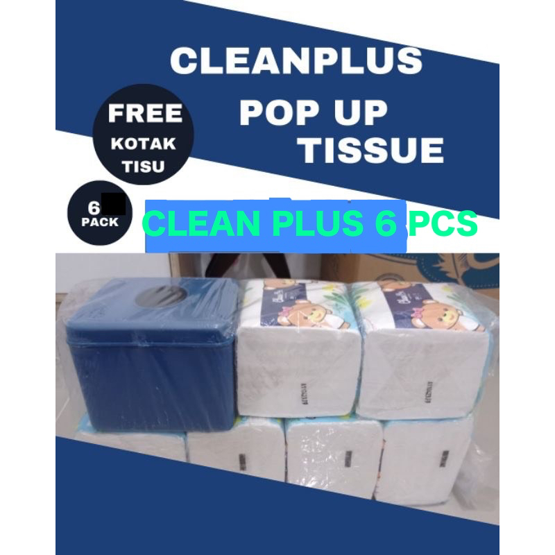 Jual [ 6 PACK + KOTAK TISU] Tissue cleanplus pop up 200 sheet 1 TENTENG isi 6pcs FREE KOTAK TISU ...