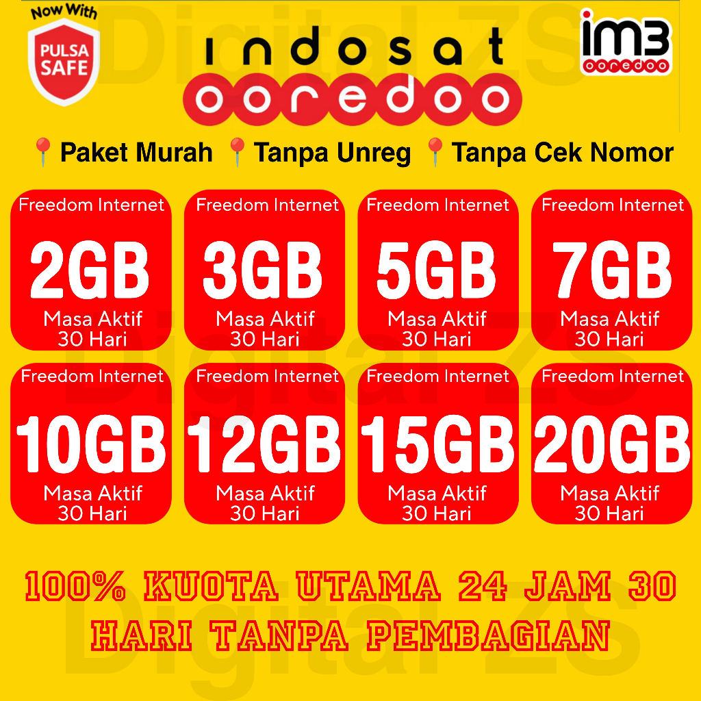 Jual Promo Freedom Internet Murah Full Kuota Utama 30 Hari Tanpa Cek ...