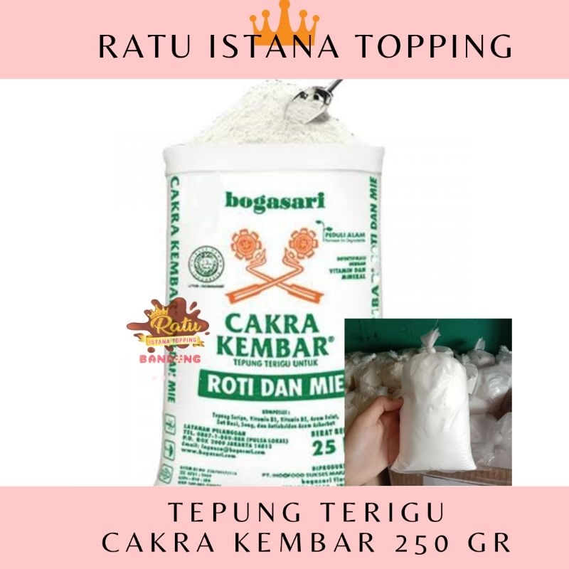 Jual TEPUNG TERIGU CAKRA KEMBAR 250 GRAM REPACK KILOAN PROTEIN TINGGI ...