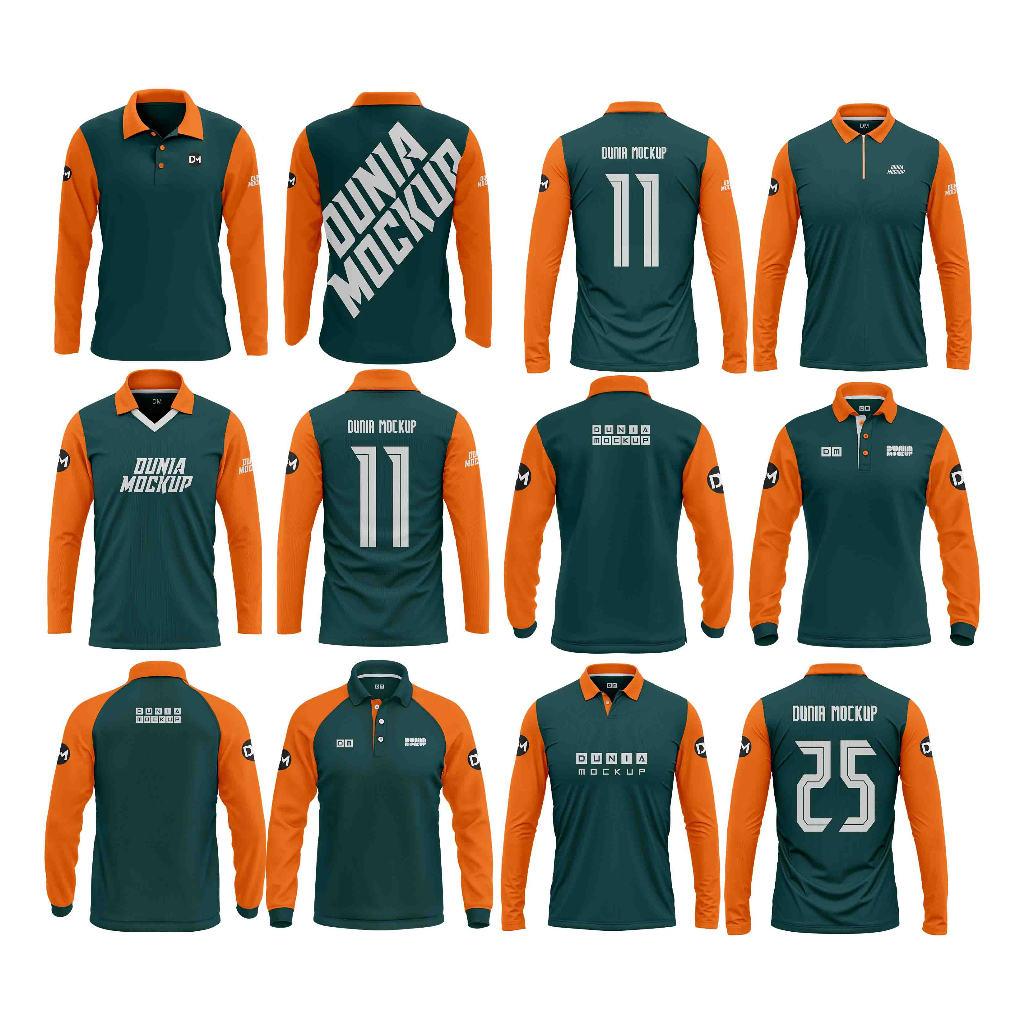 Jual Mockup Jersey Kerah Lengan Panjang - CDR | Shopee Indonesia