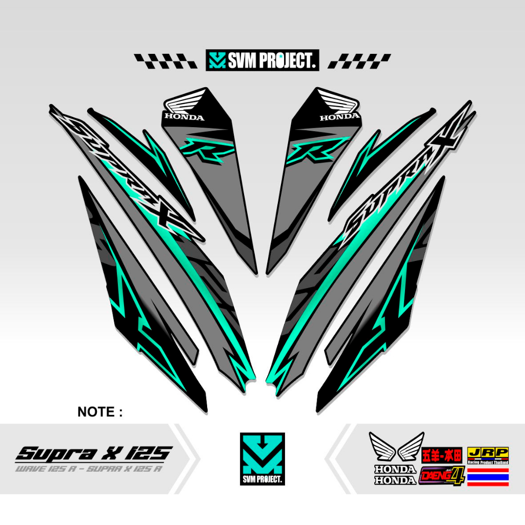 Jual STRIPING SUPRA X 125 R NEW MOTIF 1 / STIKER SUPRA X 125 FI ...