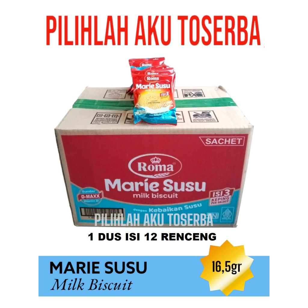 Jual Biskuit Roma Marie Susu Biscuit Renceng 16,5 gr - ( HARGA 1 DUS ...
