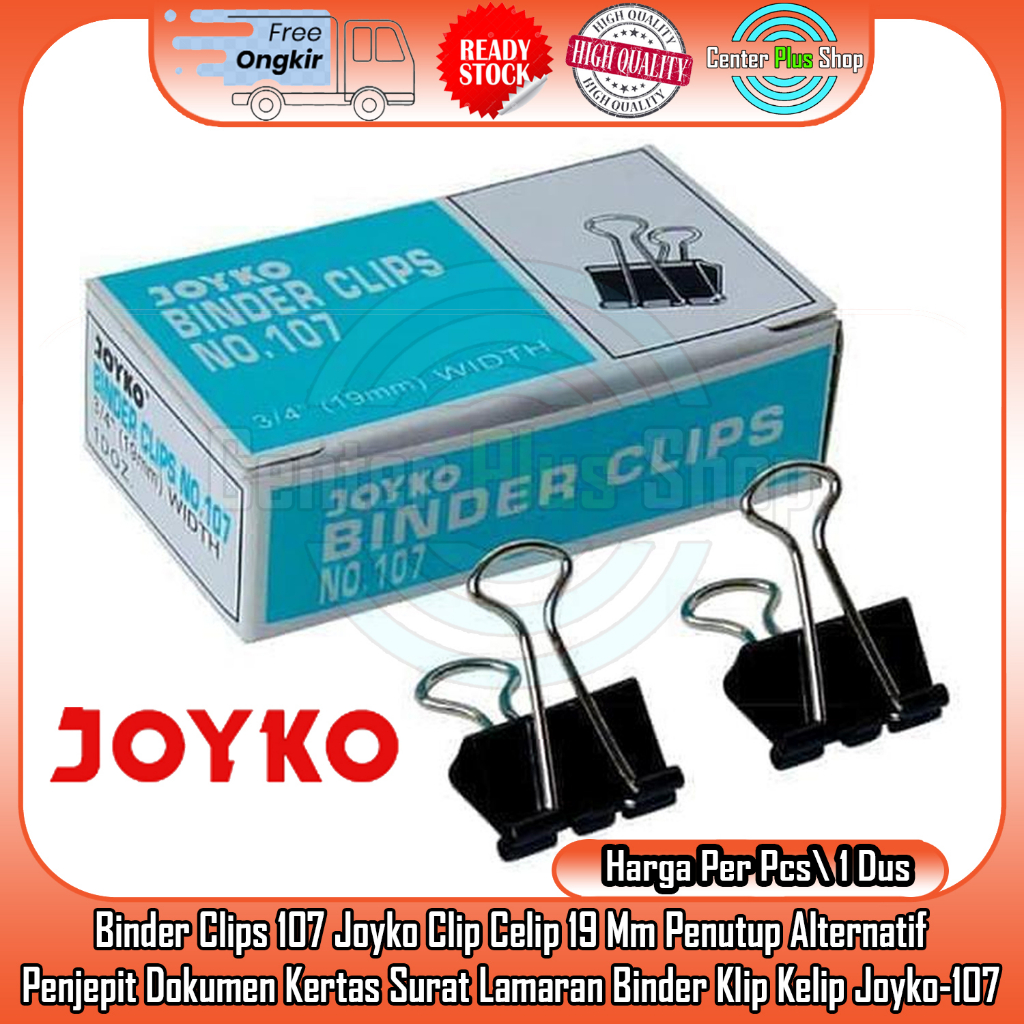 Jual Binder Clip Klip Kertas 107 Joyko Klip Penjepit Kertas Bebas Karat ...