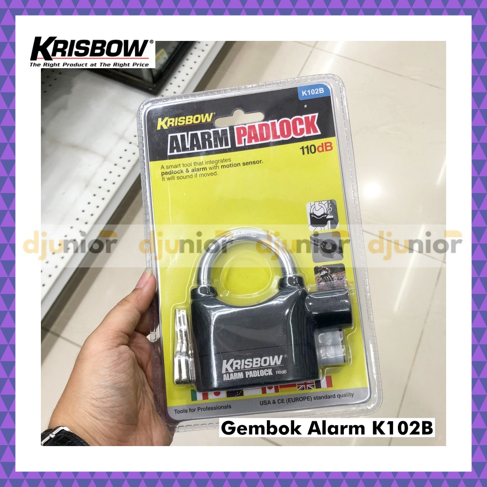 Jual AZKO KRISBOW GEMBOK DENGAN ALARM K102B / ALARM PADLOCK / GEMBOK ...