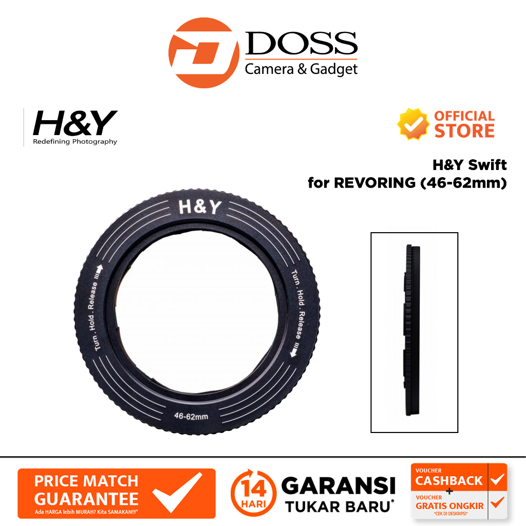 Jual H&Y Swift Variable Magnetic Adapter Ring for REVORING (46-62mm ...