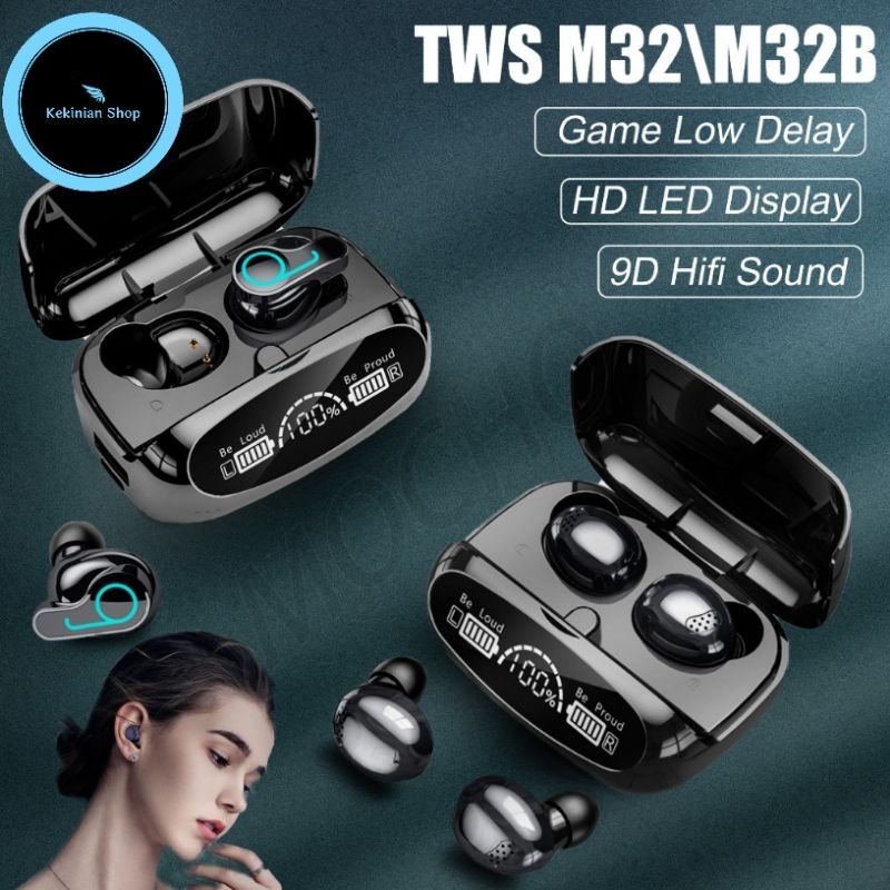 Jual Headset Bluetooth M32 Tws Earphone Fullbass Stereo Hifi Type C ...