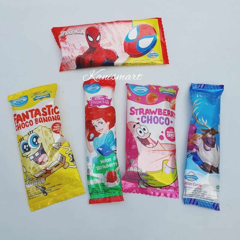 Jual ice cream campina karakter disney frozen princess / es krim marvel ...
