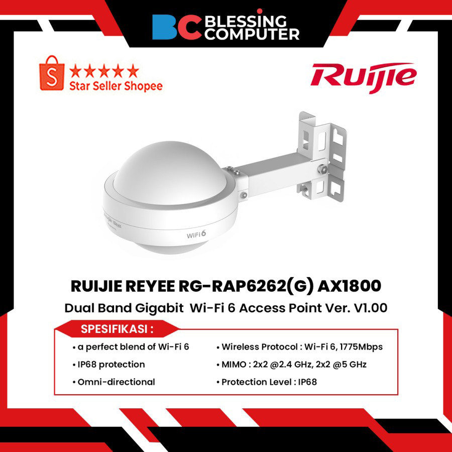 Jual RUIJIE REYEE RG-RAP6262(G) AX1800 Dual Band Gigabit Wi-Fi 6 Access | Shopee Indonesia