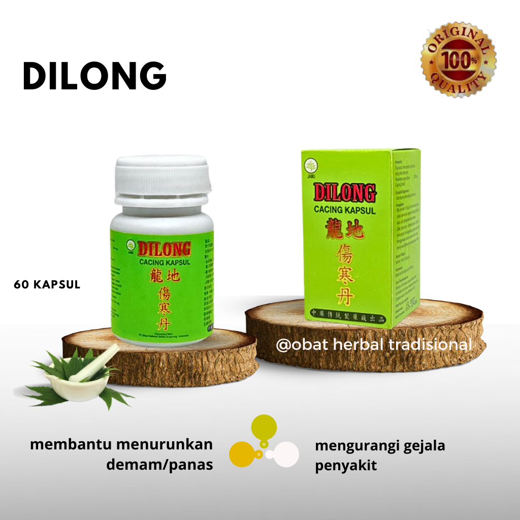 Jual DILONG KAPSUL CACING isi 60 kapsul - obat tipes - demam - radang ...