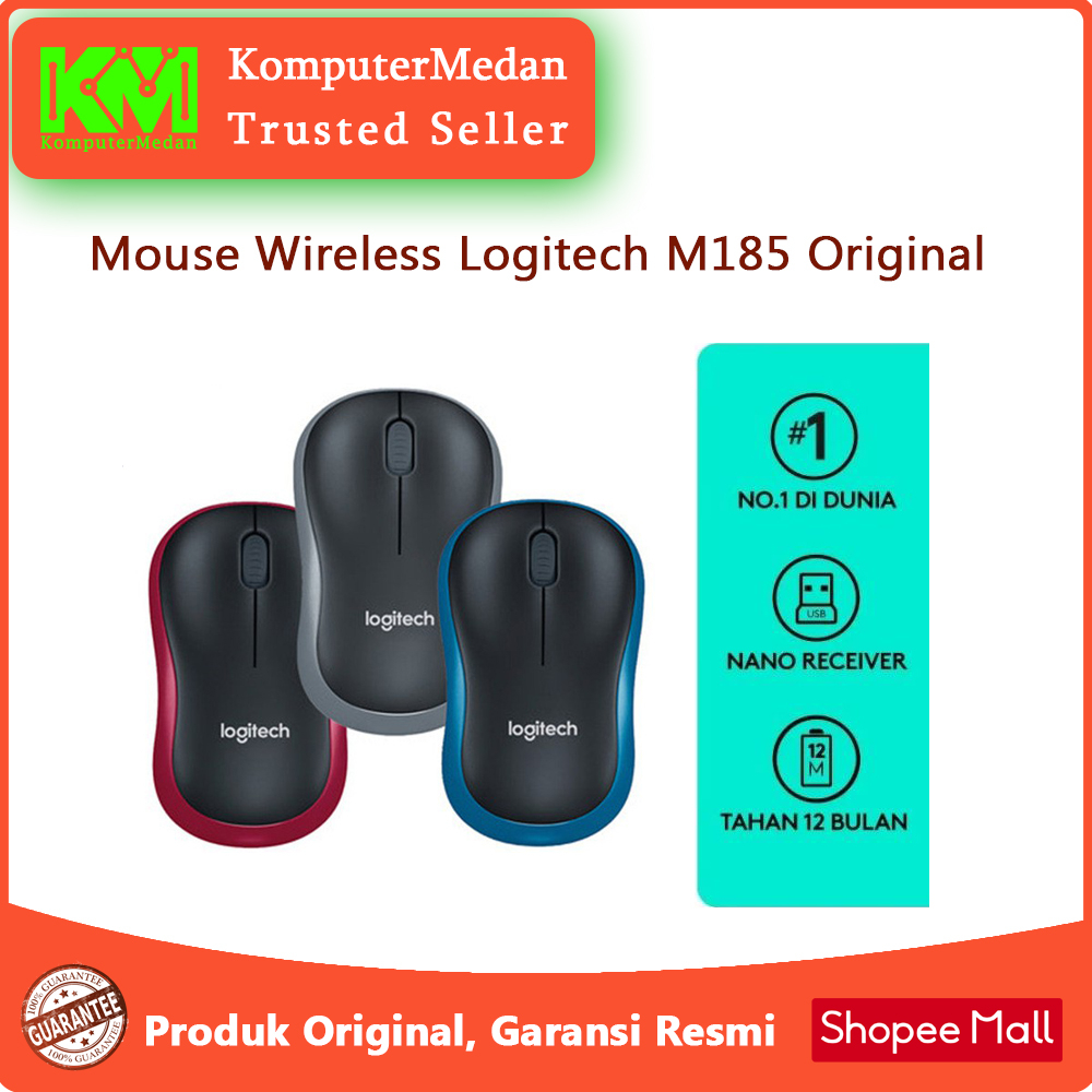 Jual Logitech M185 Mouse Wireless Compact untuk Windows, Mac, ChromeOS - Biru | Shopee Indonesia