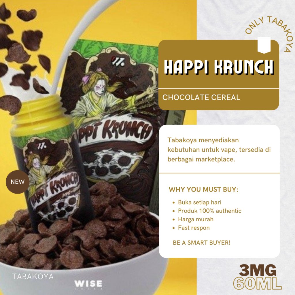 Jual HAPPI KRUNCH LIQUID 60ML CRUNCH CEREAL CHOCOLATE BY WISE x ...