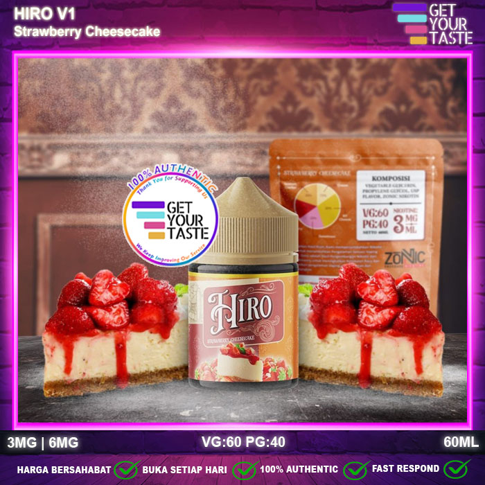 Jual Liquid Hiro V1 Strawberry Cheesecake 60ML by Jozojo Brew x Eliquid ...