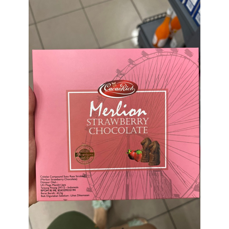 Jual CemilanBintan CacaoRich Merlion Strawberry 62Gram box | Shopee ...