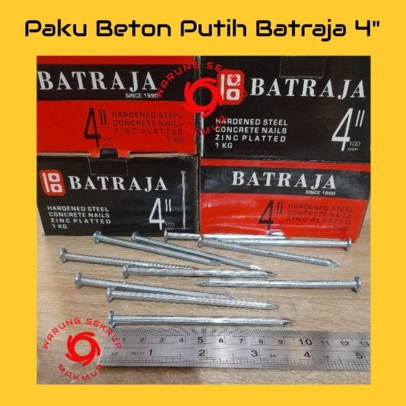 Jual (10 pcs) Paku Beton Putih 4 Inch / Paku Tembok 10CM | Shopee Indonesia