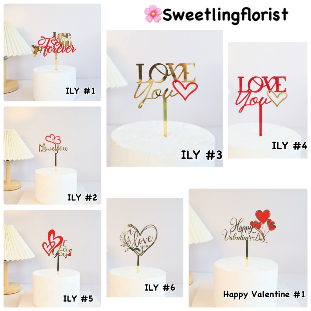 Jual Cake Topper Kue Ulang Tahun I love you / Valentine Dekorasi Pesta ...