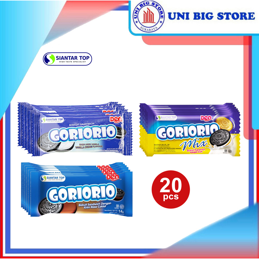 Jual Deo Goriorio Biscuit Sandwich Vanilla Chocolate Mix 10 gr x 20 ...