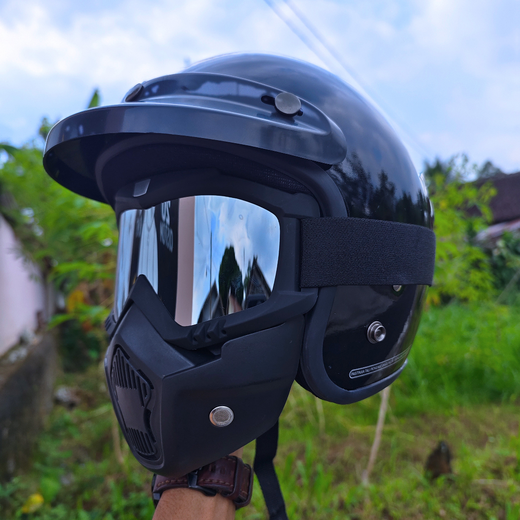 Jual HELM BOGO RETRO KLASIK GOGGLE MASK TOPENG KAIROZ | Shopee Indonesia