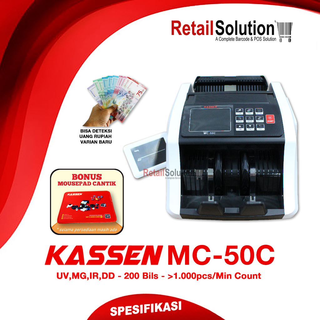 Jual Mesin Penghitung Uang Money Counter UV - Kassen MC50C MC50-C MC ...