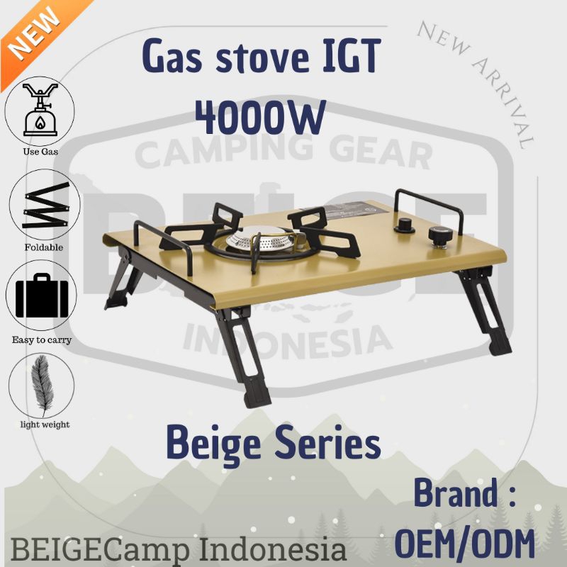 Jual Beige Camping gas Stove outdoor portable kompor lipat IGT | Shopee ...