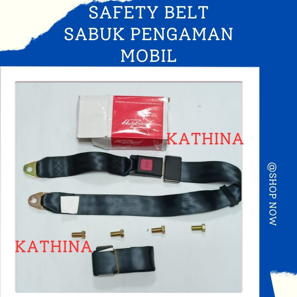 Jual Safety Belt 2 Titik Mobil Universal Sabuk Pengaman Seatbelt Hitam ...