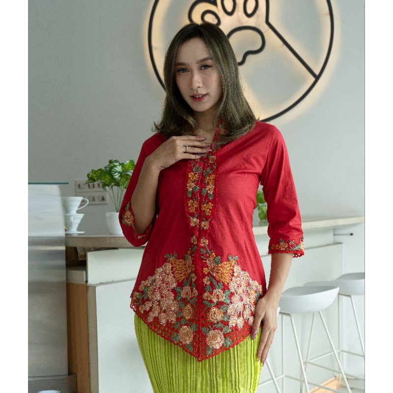 Jual KEBAYA ENCIM BORDIR WARNA KEBAYA KATUN STRETCH MELAR KEBAYA WISUDA ...