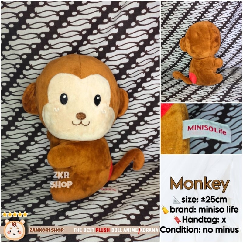 Jual BONEKA LEMBUT MINISO MONYET/MONKEY ORIGINAL MINISO LIFE | Shopee ...