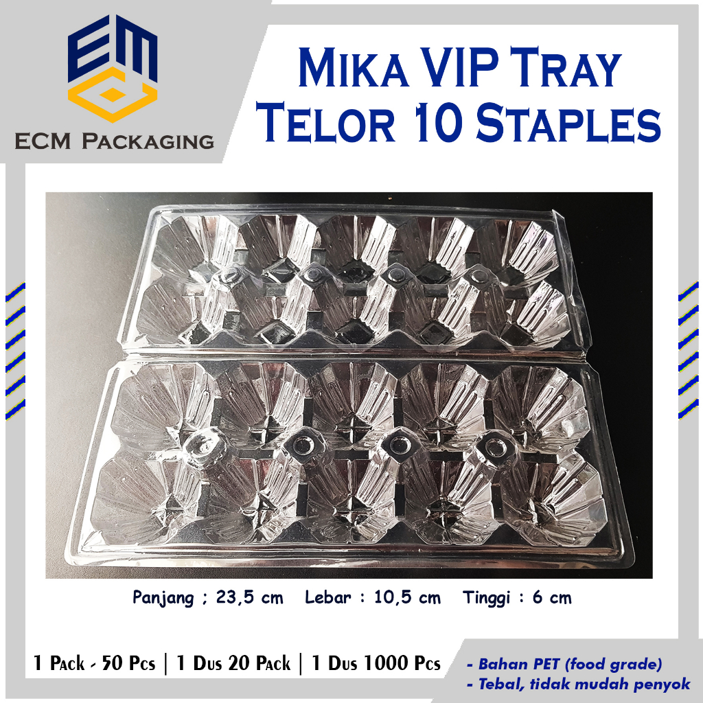 Jual MIKA TELUR ISI 10 NON KANCING / STAPLES / EGG TRAY (50pcs ...