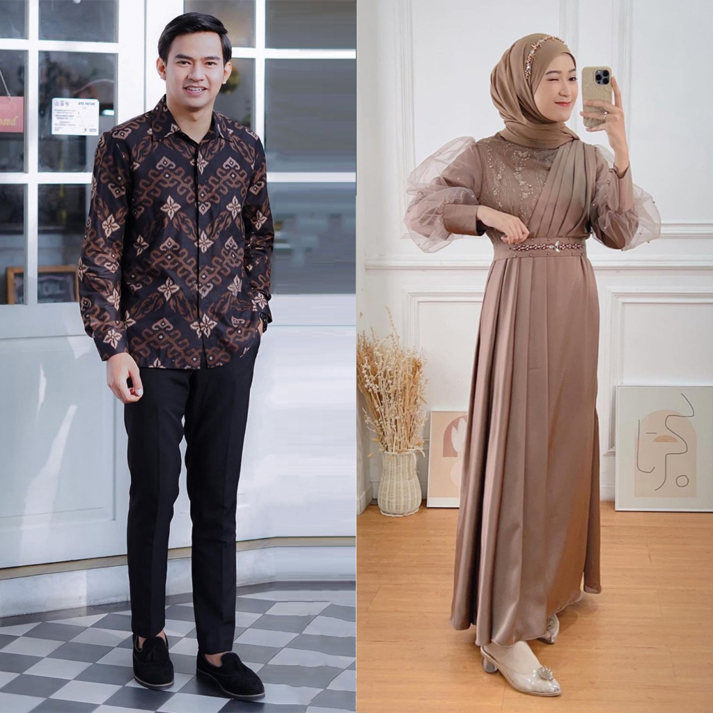 Jual AZKANA BATIK - Gamis Couple Adeeva Dress Kondangan Dan Lebaran ...
