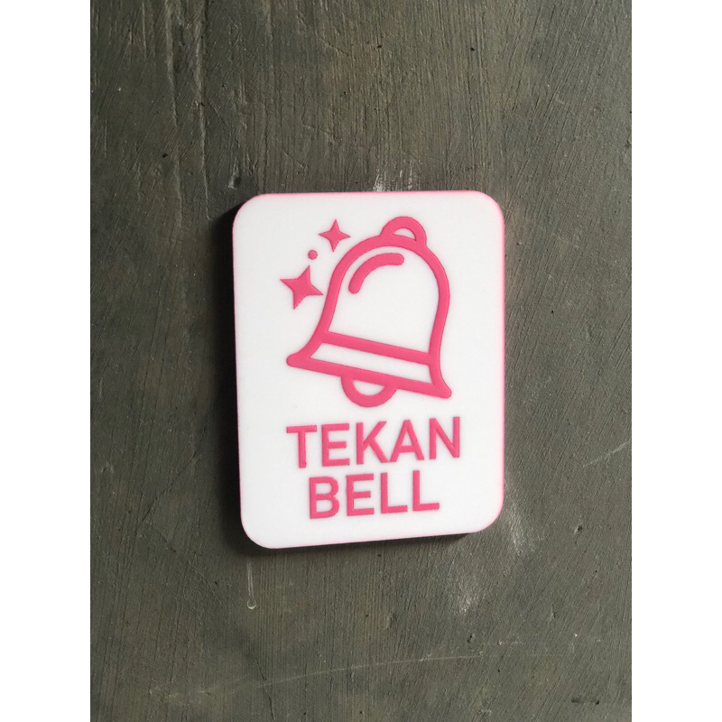 Jual Papan Akrilik Tulisan Tekan Bell Pink / Sign Board Acrylic Pink ...