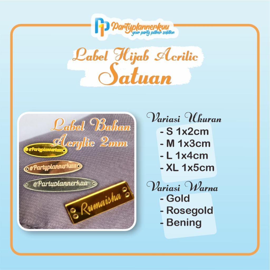Jual Label Akrilik Nama Custom Aksesoris Initial Insial Akrilik Acrylic ...