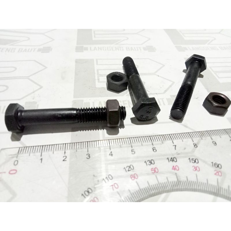 Jual Baut Mur BAJA M8 X 50 / 5cm Kunci 13 Hitam M8x50 | Shopee Indonesia