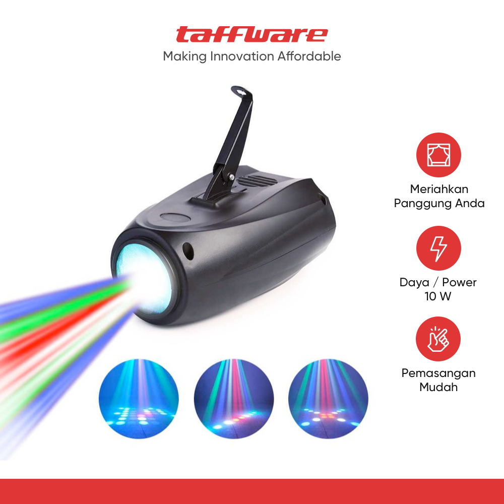 Jual TaffLED Lampu Sorot LED Spotlight EU Plug 240V 10W - L18RG ...