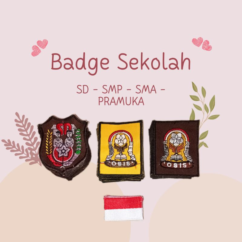 Jual Badge Sekolah SD SMP SMA Pramuka bordir// atribut sekolah ...