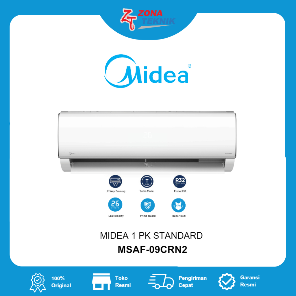 Jual AC MIDEA SPLIT STANDART MSAF-09CRN2 1 PK | Shopee Indonesia