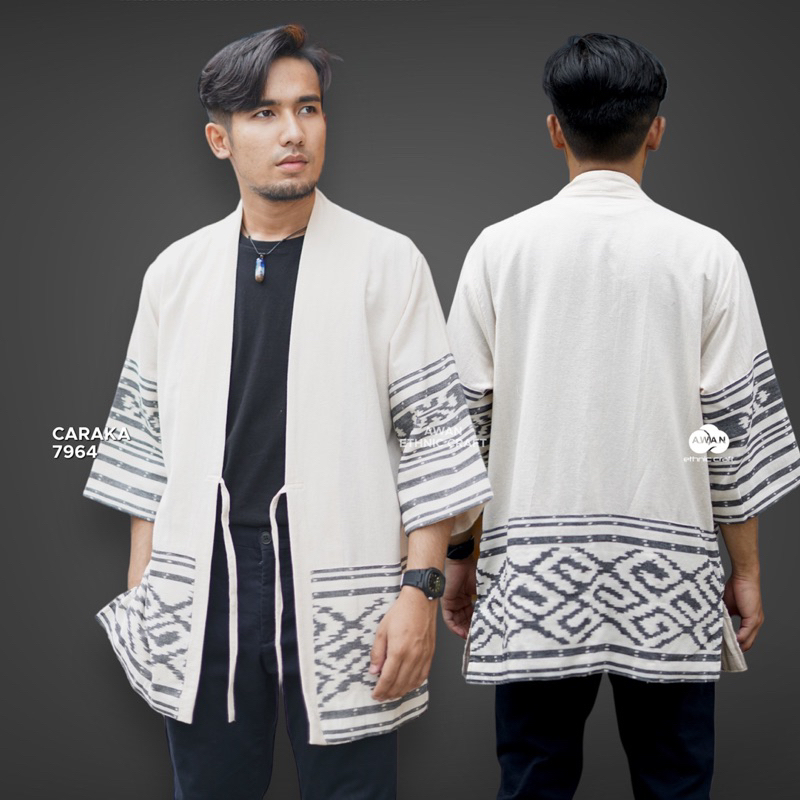 Jual Caraka - Outer Kimono Tenun Etnik Pria Wanita by Awanethniccraft ...