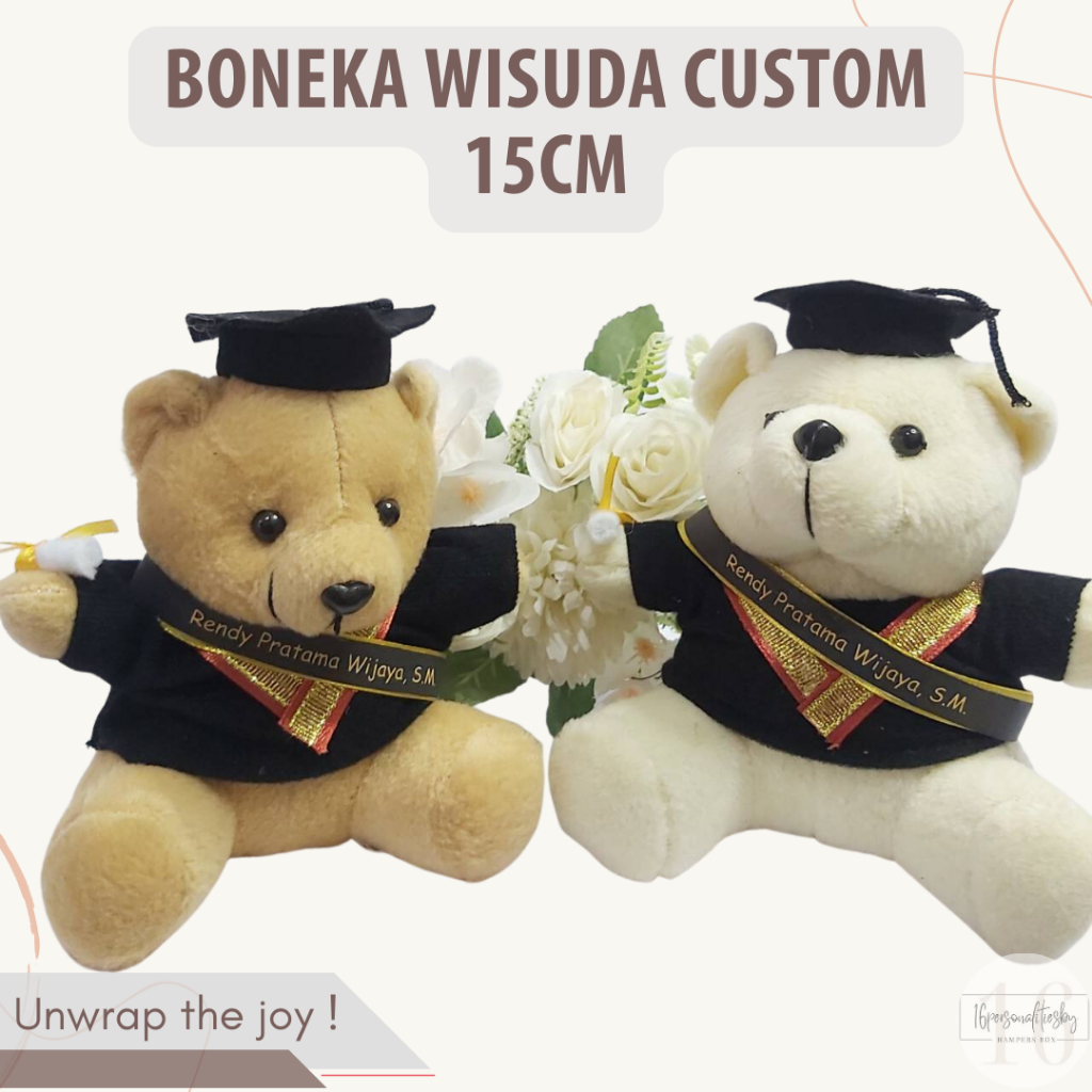 Jual Boneka Wisuda Graduation Custom Nama Selempang 15cm | Shopee Indonesia