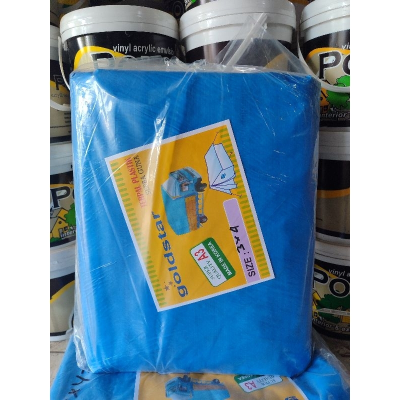 Jual TERPAL PLASTIK SERBA GUNA gold Star Super Quality A3 Size : 3X4 ...