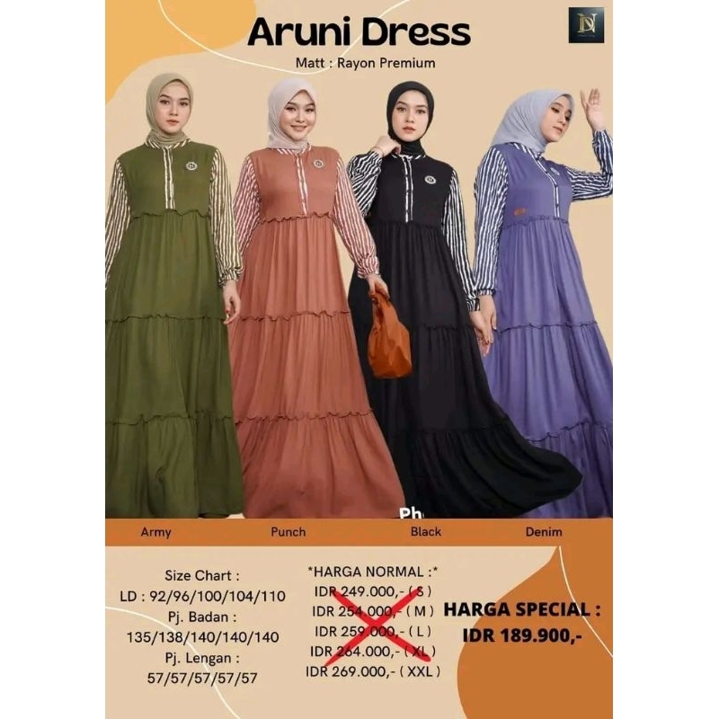 Jual ARUNI DRESS PROMO BY NADHEERA LUXURY | Shopee Indonesia