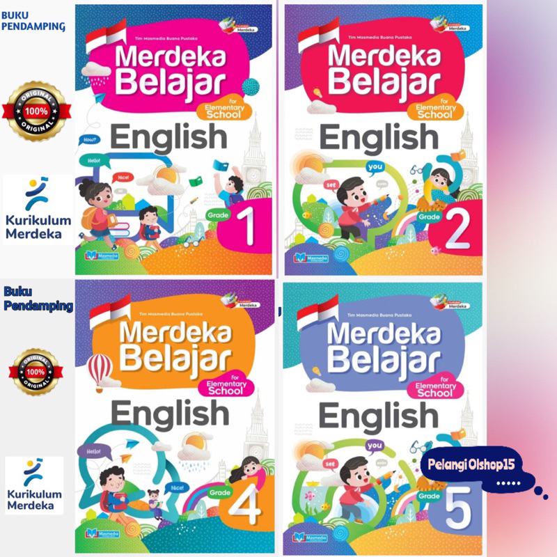 Jual BUKU MERDEKA BELAJAR ENGLISH FOR ELEMENTARY SD/MI KELAS 1 2 4 5 KURIKULUM MERDEKA MASMEDIA ...