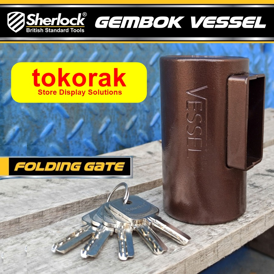 Jual GEMBOK SHERLOCK VESSEL FOLDING GATE GEMBOK TABUNG PAGAR ROLLING ...