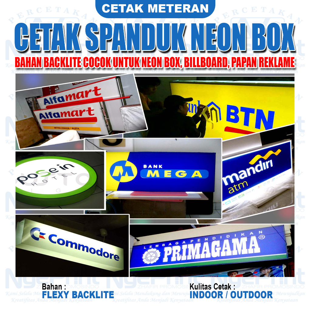 Jual Cetak Spanduk Neon Box / Billboard Outdoor Indoor / Bahan Flexy ...