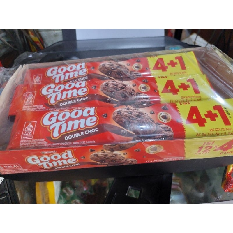 Jual Biskuit coklat goodtime double chocolate /good time cemilan enak dan murah (12x16gr ...