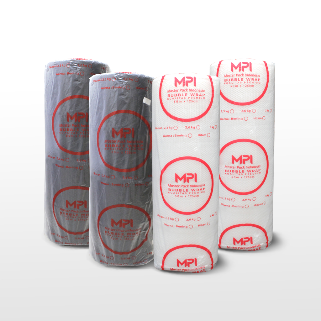 Jual Bubble Wrap MPI 125 cm x 50 meter Bening Hitam | Shopee Indonesia