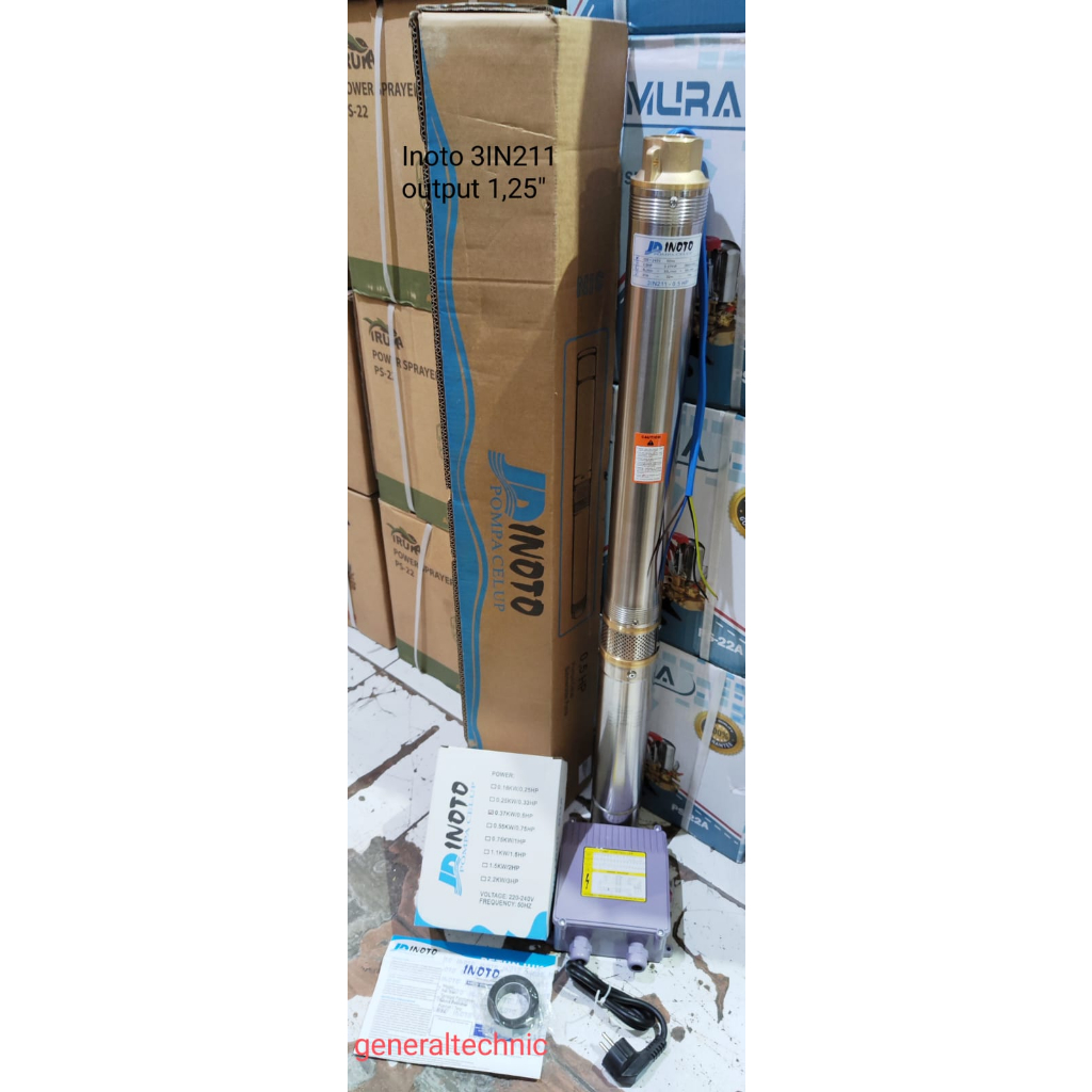 Jual Submersible Pump Inoto 1/2HP 3" + Control Box Pompa Satelit Inoto ...